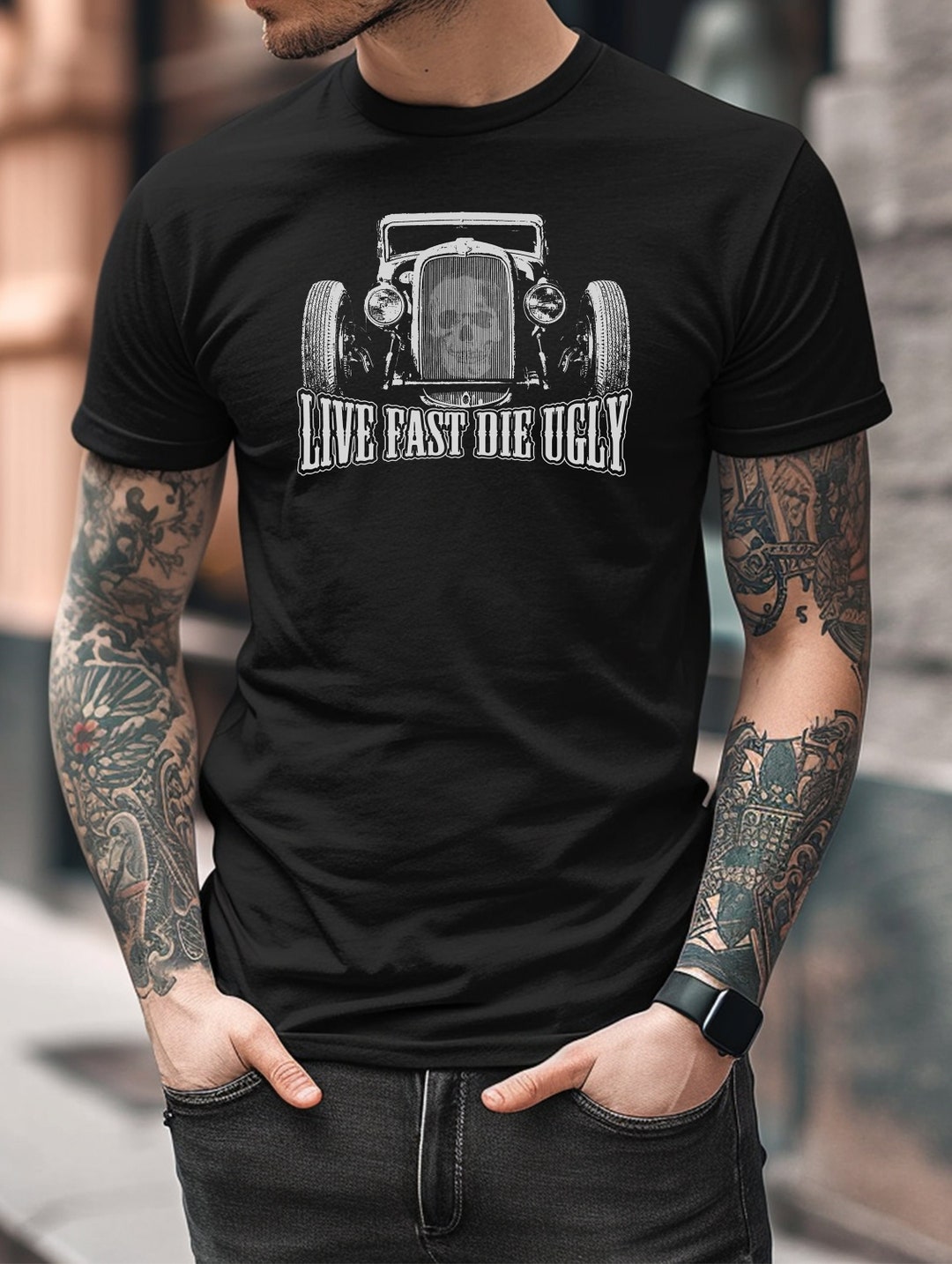 Hot Rod T-shirt, Live Fast Die Ugly, Hot Rod Builder, Hot Rods, Car ...