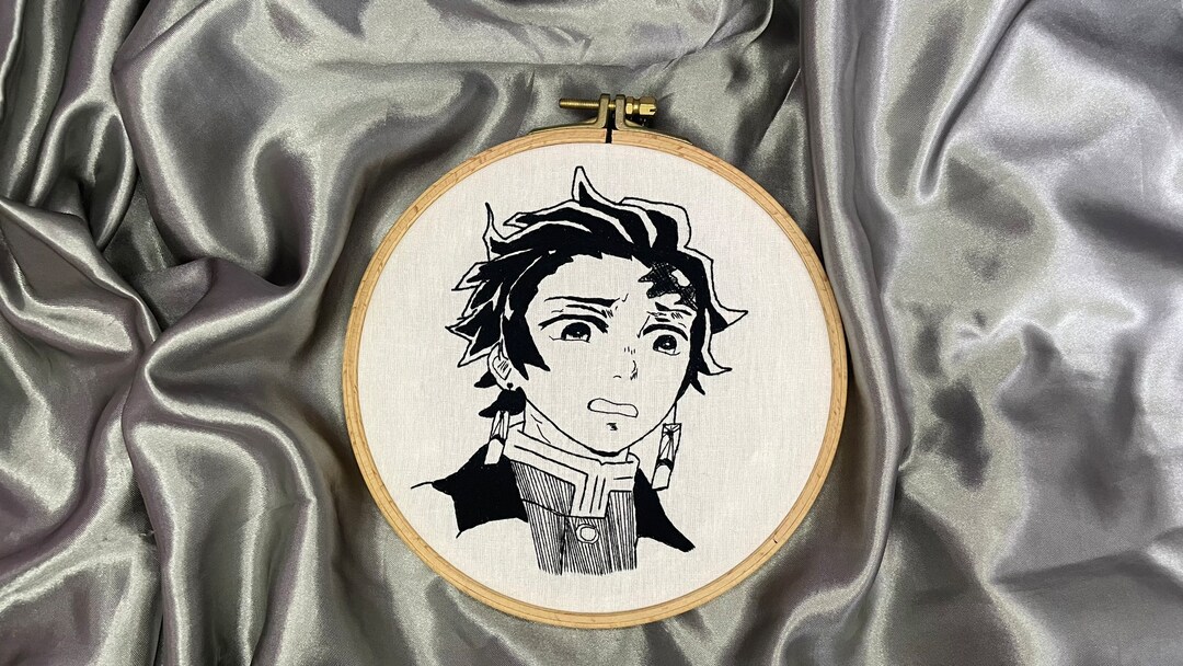 Demon Slayer Tanjiro Embroidery Frame Handmade Anime Embroidery - Etsy