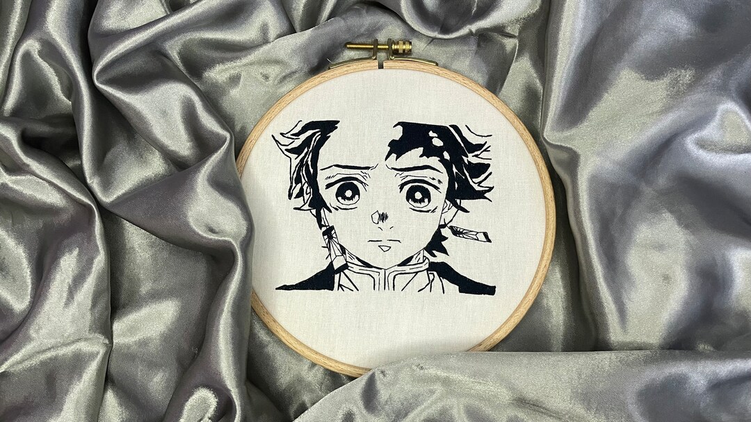 Demon Slayer Tanjiro Embroidery Frame Handmade Anime Embroidery - Etsy