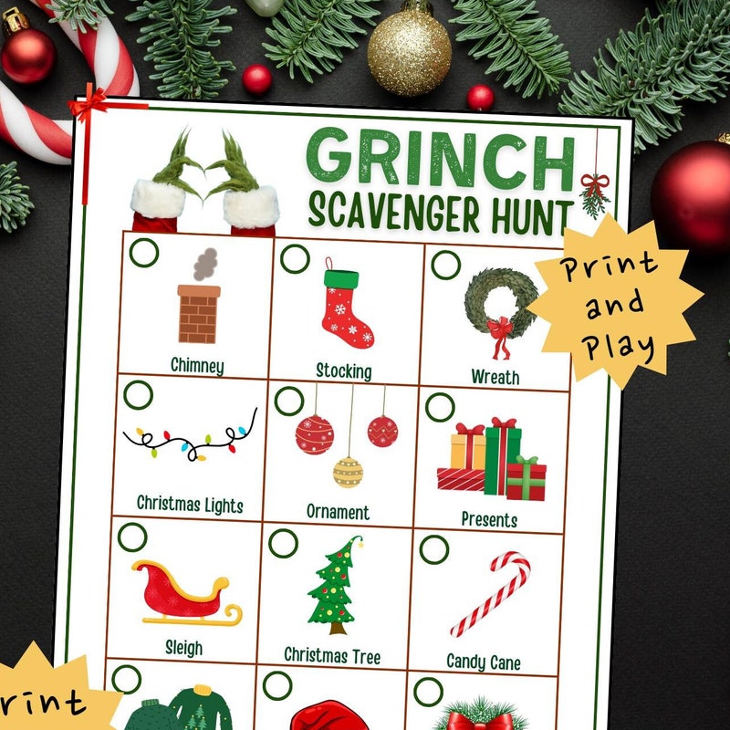 Grinch Scavenger Hunt - Etsy
