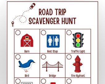 Kids Road Trip Scavenger Hunt - Etsy