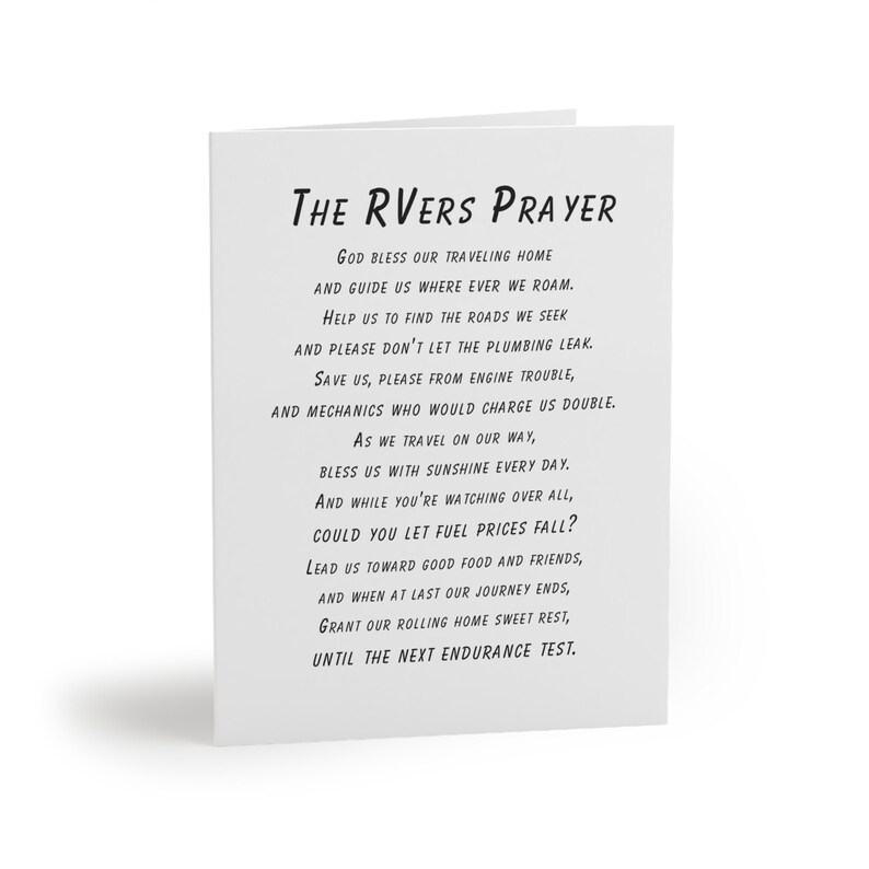 Rvers Prayer Card, RV Blessing, Prayers to Share, Motorhome Prayer, RV ...