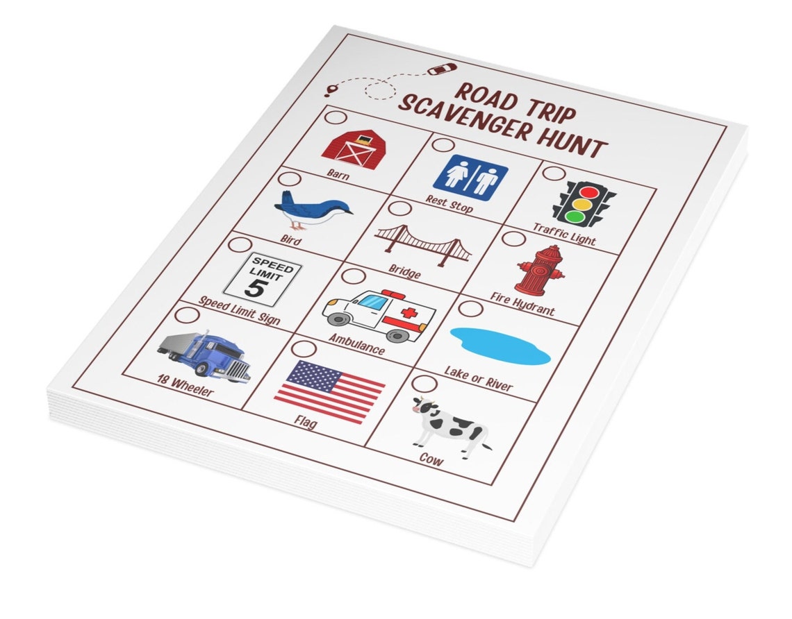 Road Trip Scavenger Hunt, Easy Treasure Hunt, Car Trip Hunt, Car Games ...