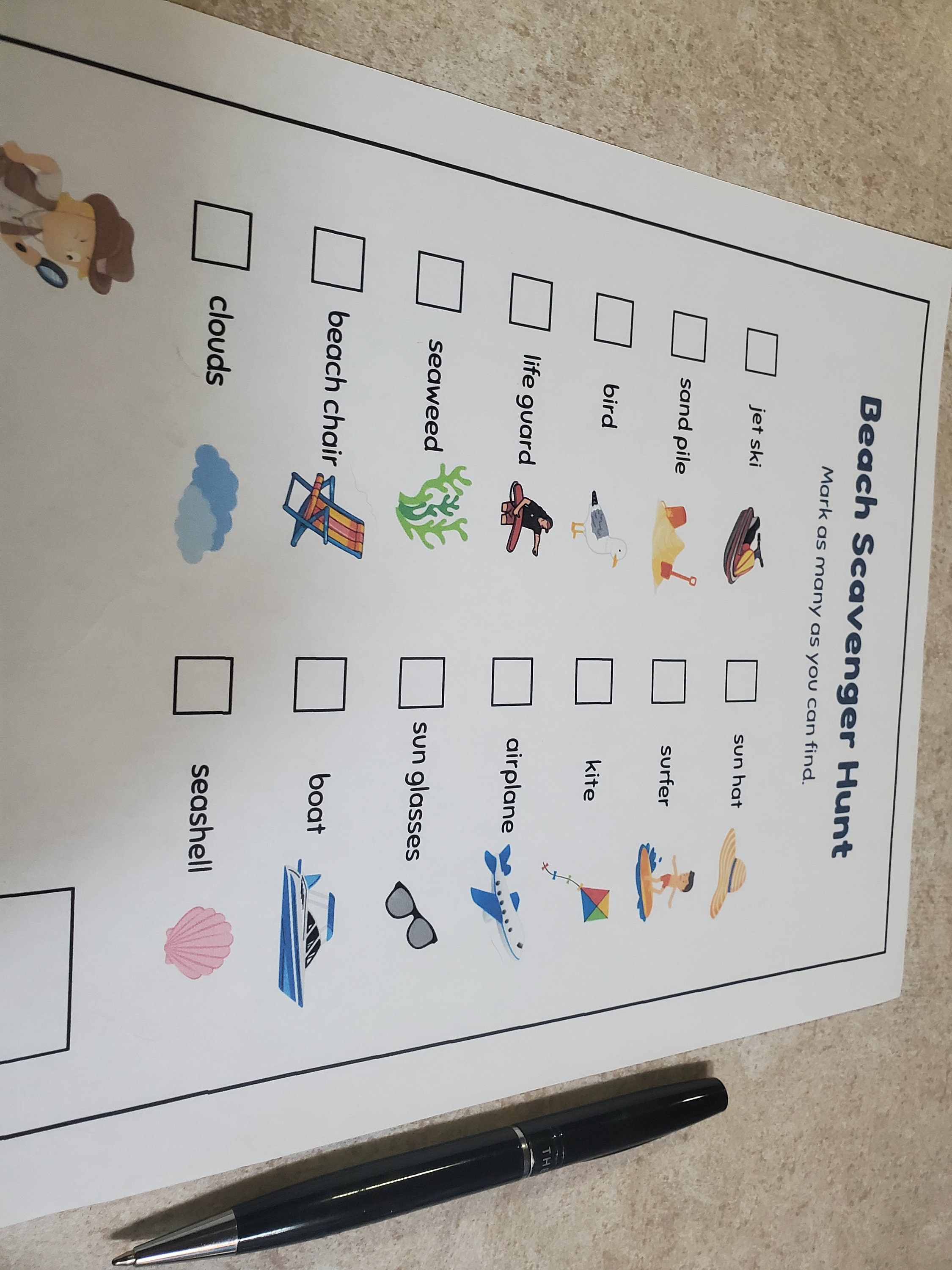 Beach Scavenger Hunt, Treasure Hunt, I Spy Game for Kids, Beach Hunt ...