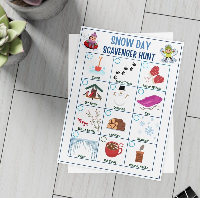 Snow Day Scavenger Hunt Printable Snowman Spy Game for Winter ...