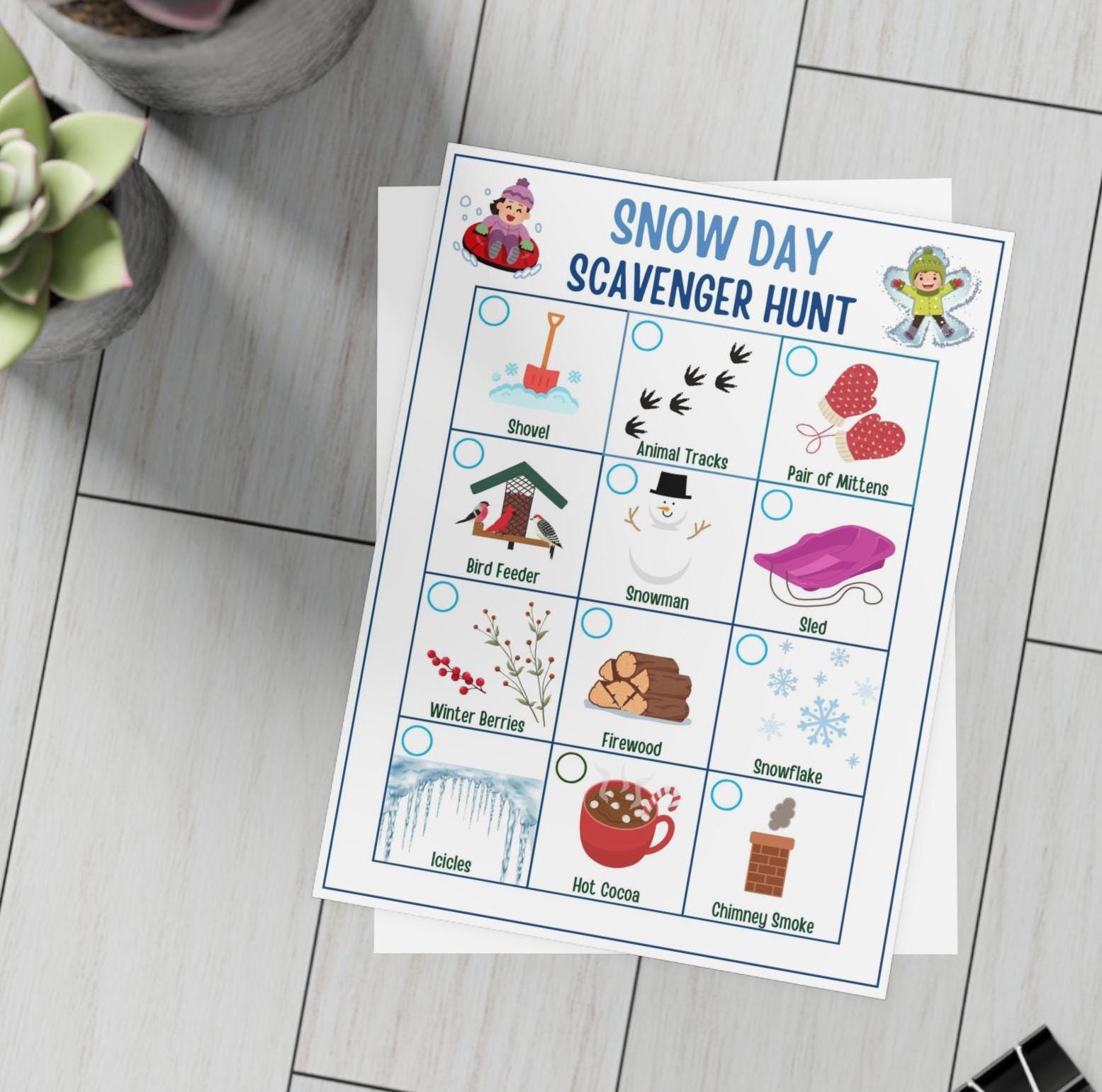 Snow Day Scavenger Hunt Printable Snowman Spy Game for Winter ...