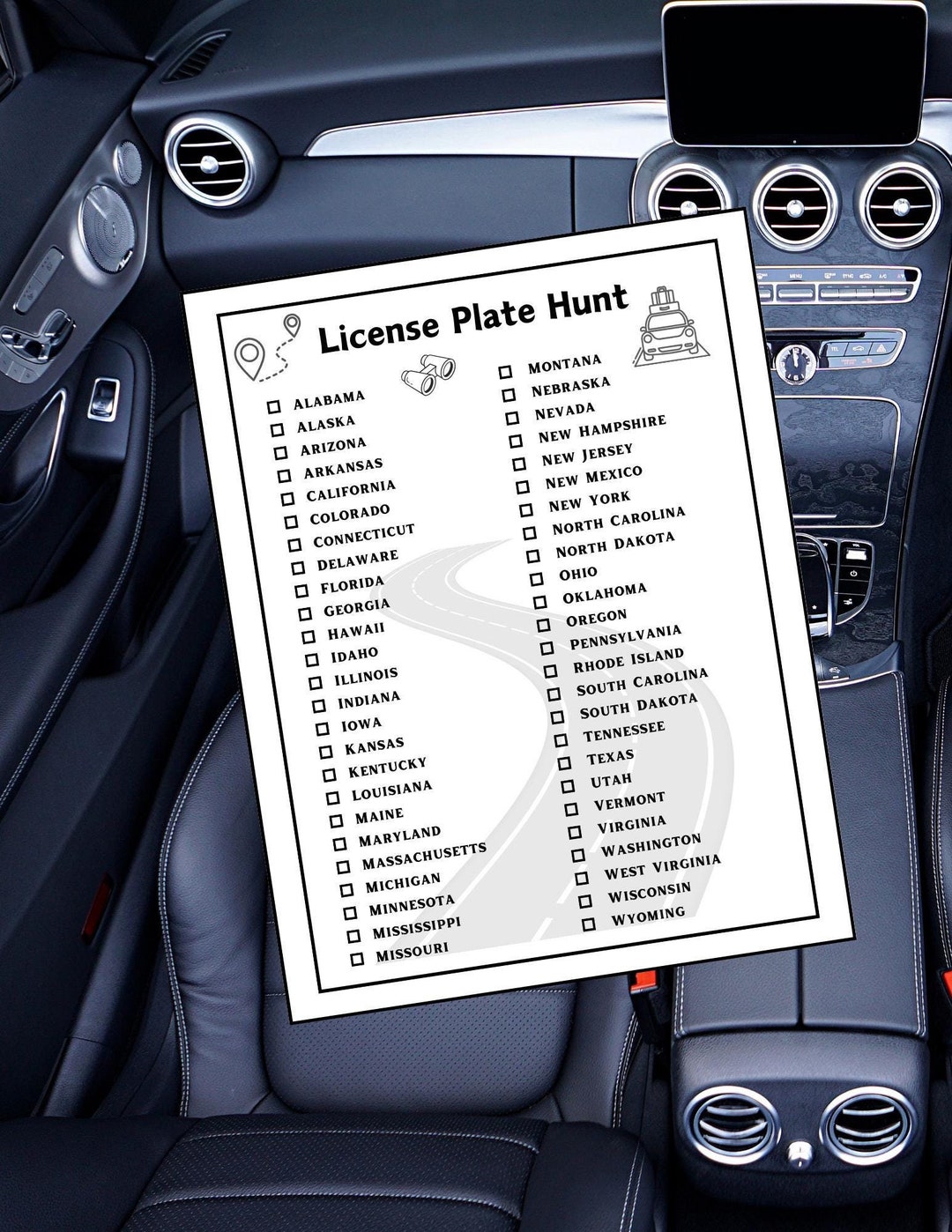 License Plate Hunt, License Plate Game, Road Trip Scavenger Hunt, Cross ...