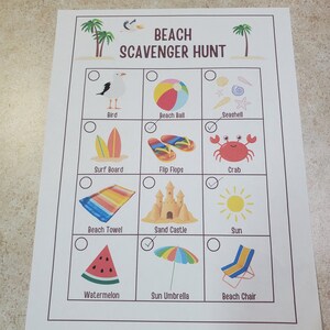 Beach Scavenger Hunt, Treasure Hunt for Beach Days With Kids, Ocean I ...