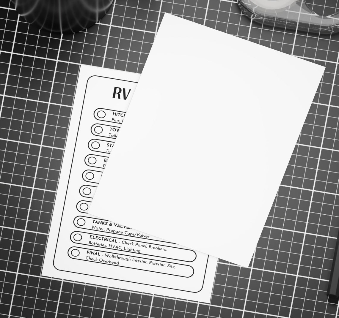RV Checklist, Printable Checklist for RV Travel Trailer, New Motorhome ...