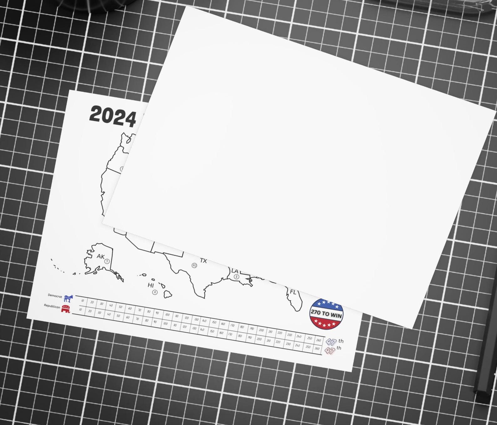 Election Map, Printable 2024 Presidential Watch Party Game, Electoral ...