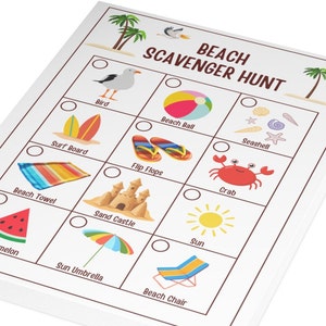 Beach Scavenger Hunt, Treasure Hunt for Beach Days With Kids, Ocean I ...