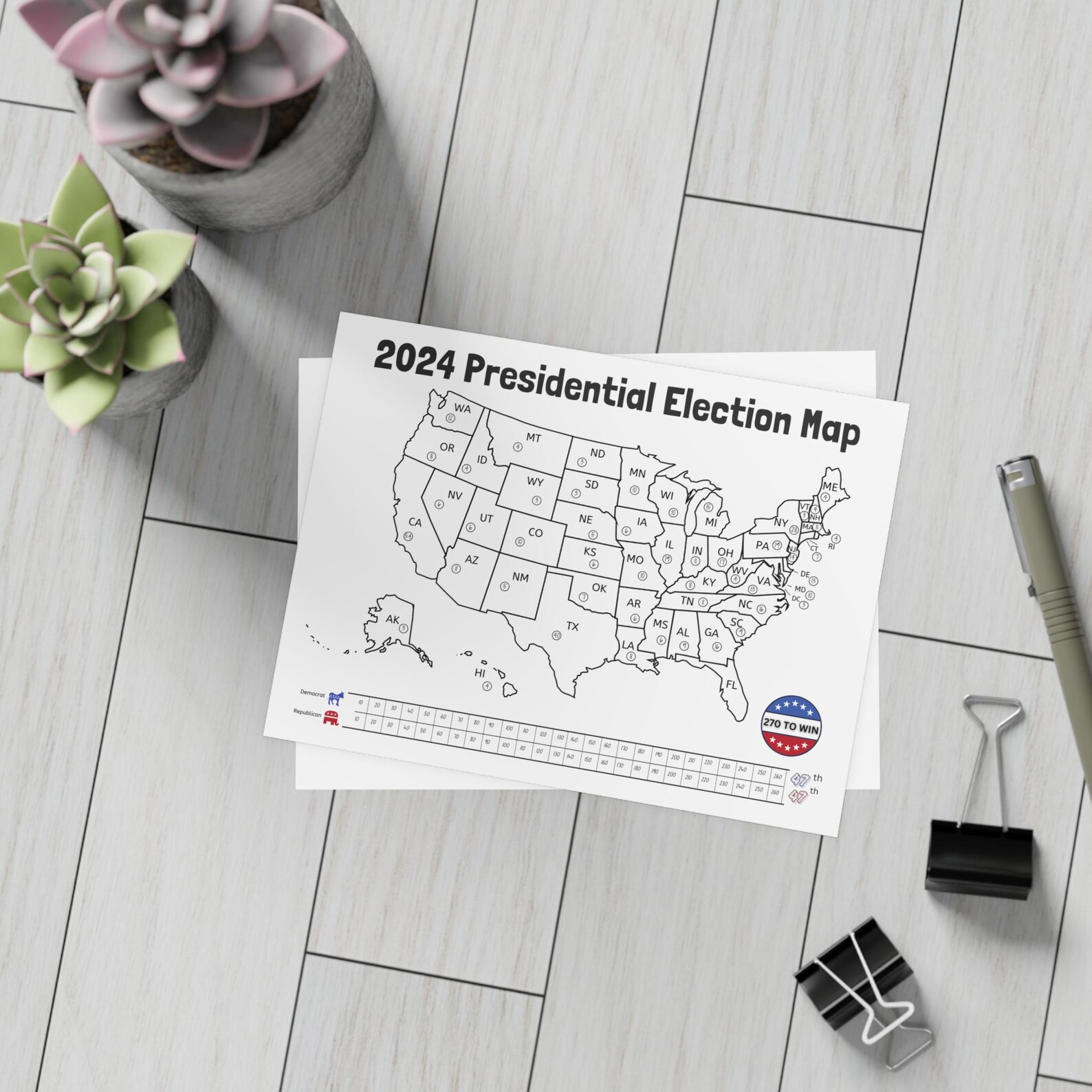 Election Map, Printable 2024 Presidential Watch Party Game, Electoral ...