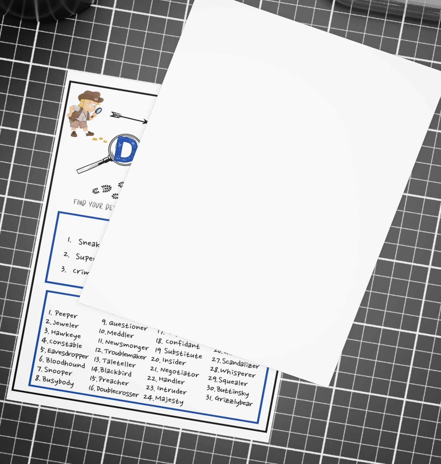 Find Your Detective Name Game for Kids Scavenger Hunt Games, Printable ...
