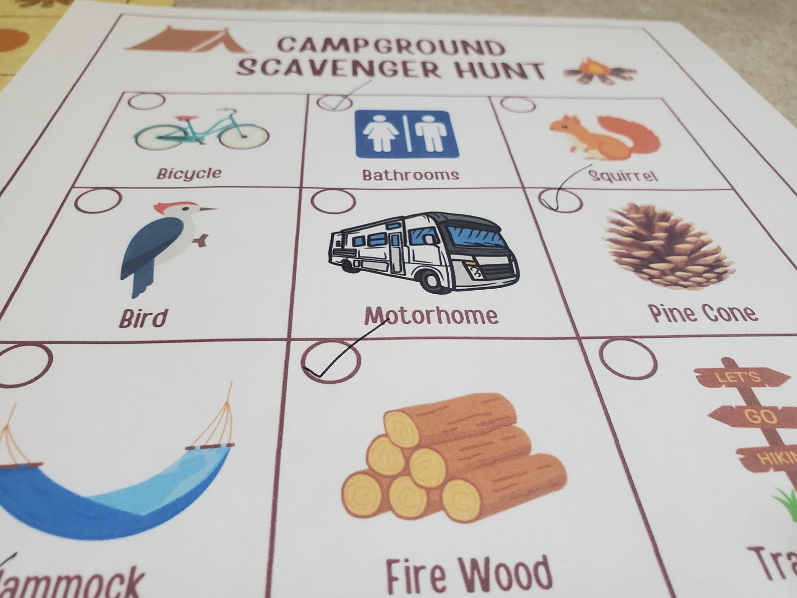 Campground Scavenger Hunt, Printable Campsite Game for Kids, Easy ...