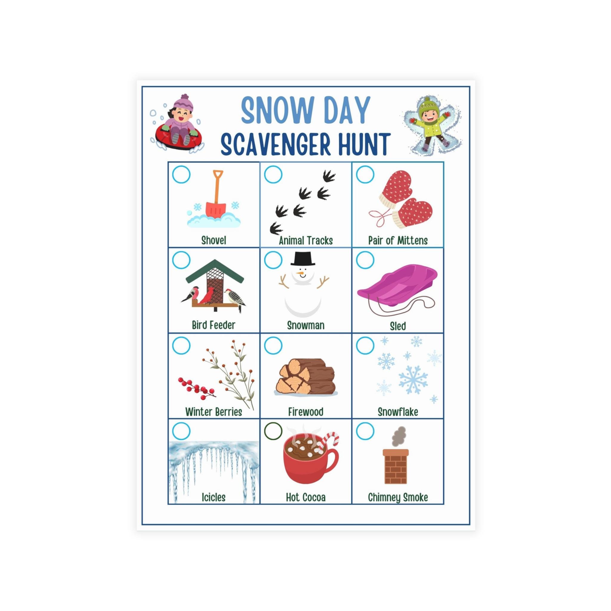 Snow Day Scavenger Hunt Printable Snowman Spy Game for Winter ...