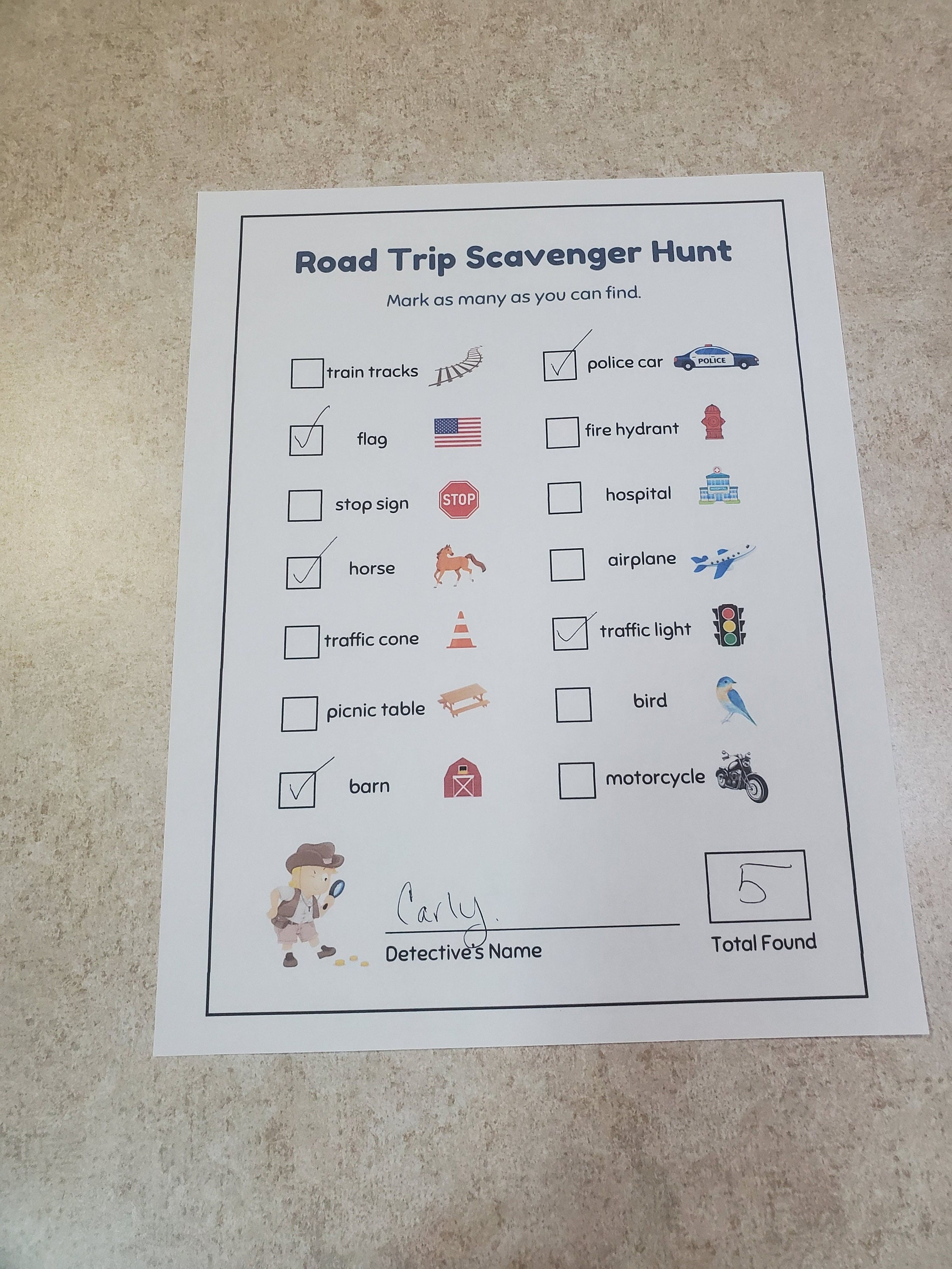 Road Trip Hunt Game for Long Car Rides With Kid Games, Scavenger Hunt ...