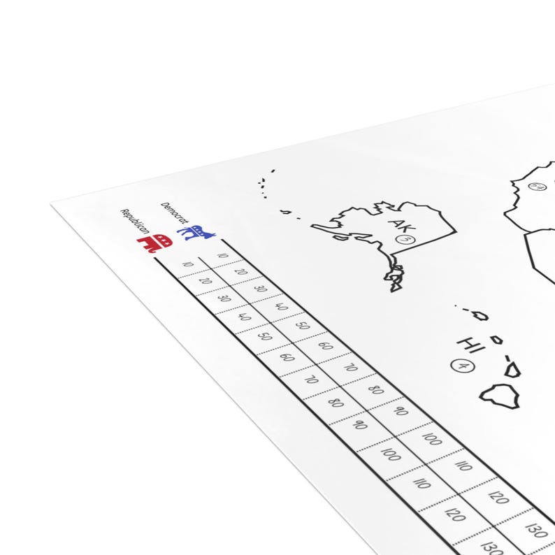 Election Map, Printable 2024 Presidential Watch Party Game, Electoral ...