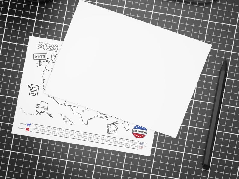 Election Map Printable 2024 Vote Tracker Activity for Kids Election ...