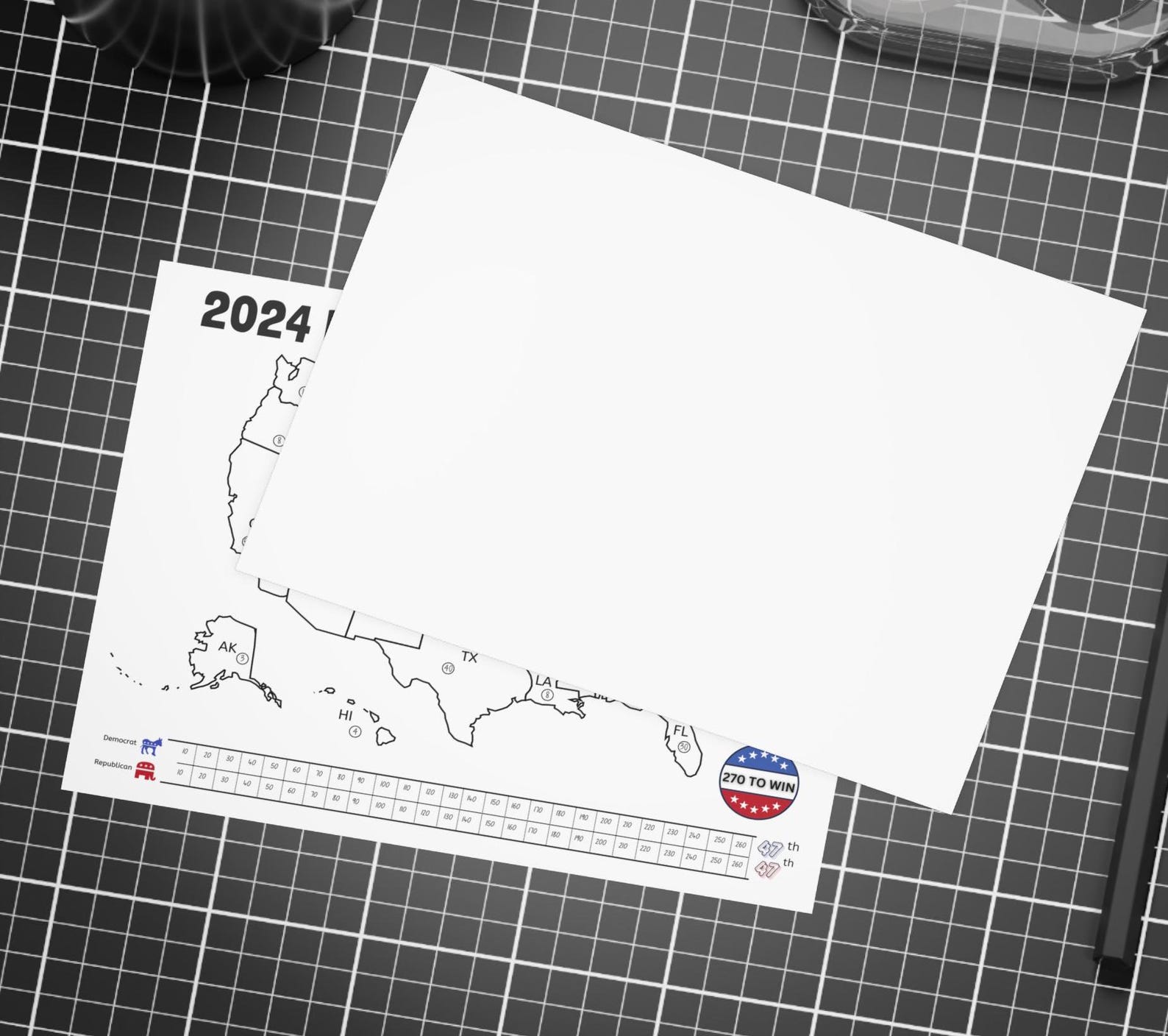 Election Map, Printable Presidential Watch Party Game, 2024 Electoral ...