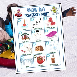Snow Day Scavenger Hunt Printable Snowman Spy Game for Winter ...