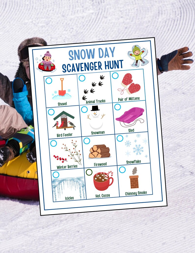 Snow Day Scavenger Hunt Printable Snowman Spy Game for Winter ...