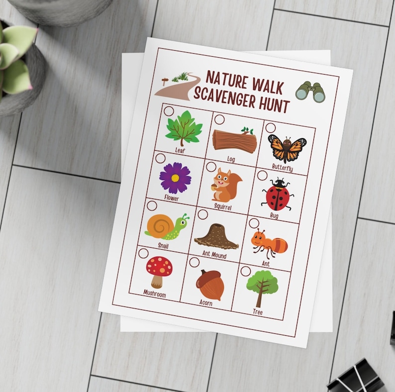 Nature Walk Scavenger Hunt, Printable Camp Game, Campsite Fun for ...