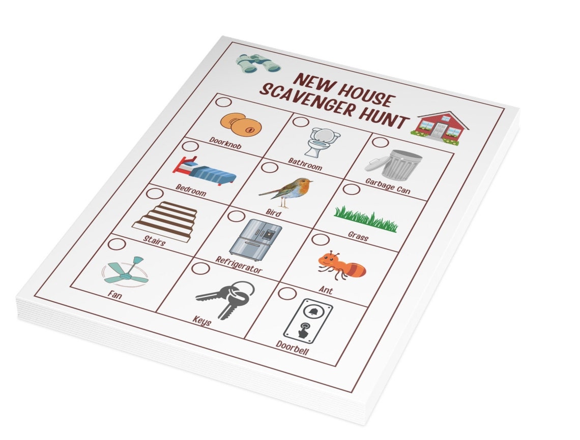 New House Scavenger Hunt, Moving Day With Kids, New Home Treasure Hunt ...