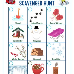 Snow Day Scavenger Hunt Printable Snowman Spy Game for Winter ...