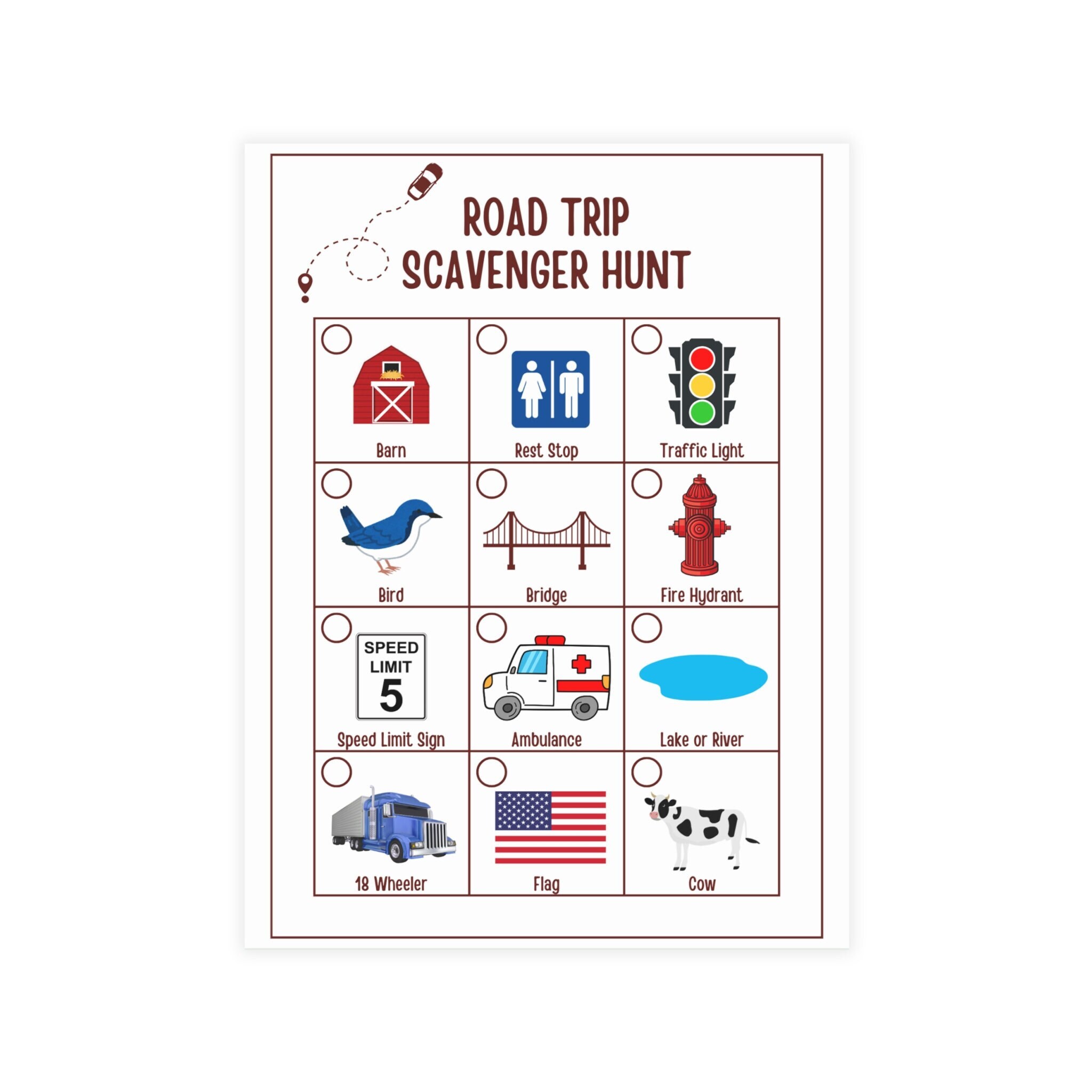 Road Trip Scavenger Hunt, Easy Treasure Hunt, Car Trip Hunt, Car Games ...