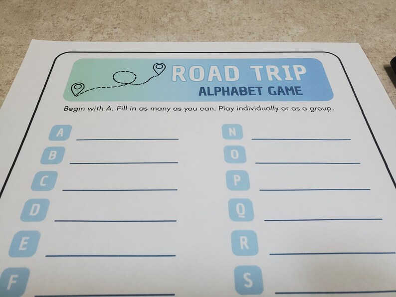 Road Trip Alphabet Hunt Game for Long Car Rides, Road Trip Game ...