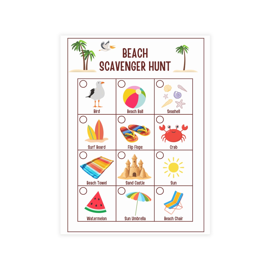 Beach Scavenger Hunt, Treasure Hunt for Beach Days With Kids, Ocean I ...