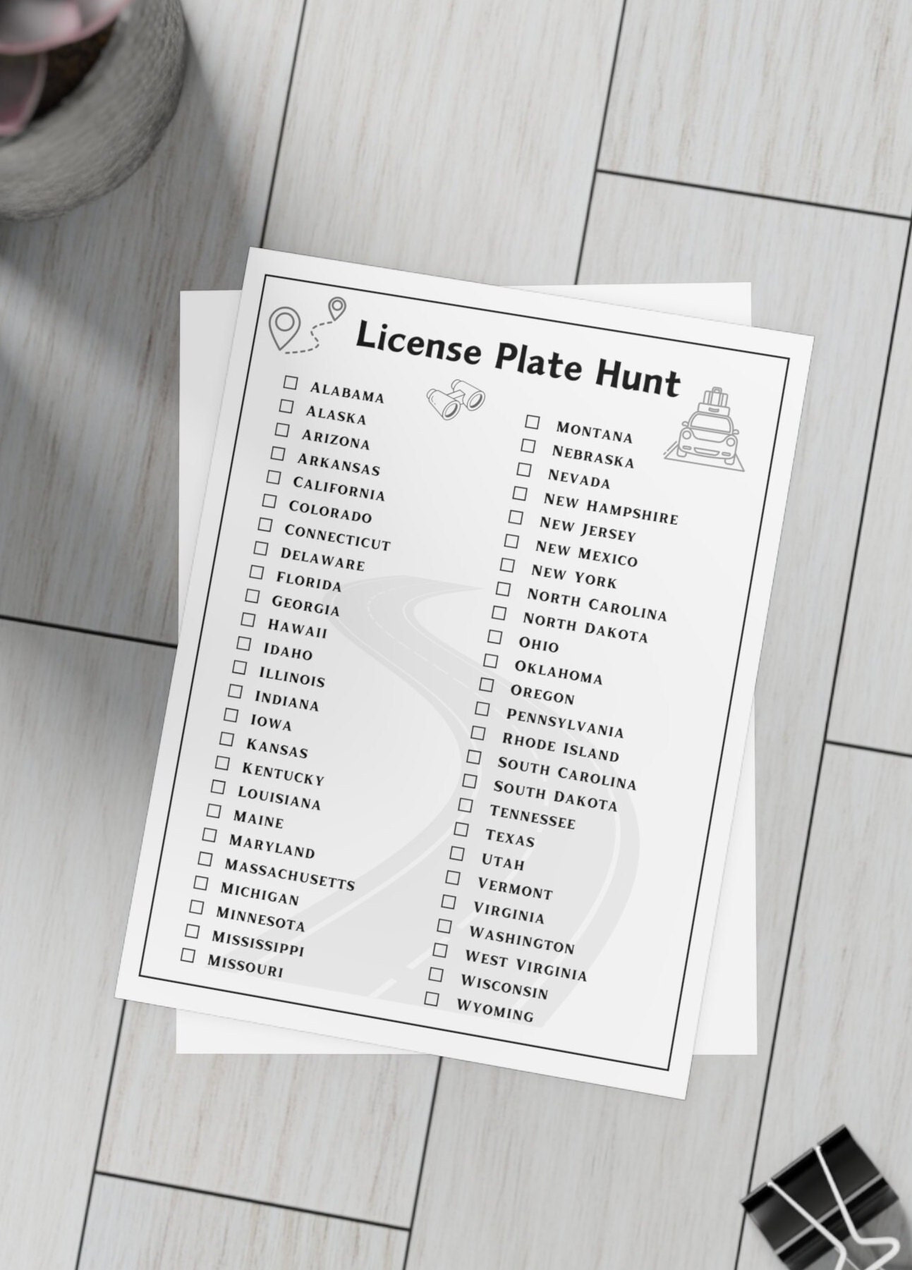 License Plate Hunt, License Plate Game, Road Trip Scavenger Hunt, Cross ...