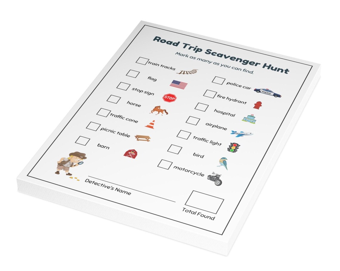 Road Trip Hunt Game for Long Car Rides With Kid Games, Scavenger Hunt ...
