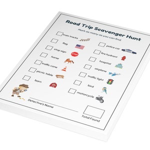Road Trip Hunt Game for Long Car Rides With Kid Games, Scavenger Hunt ...