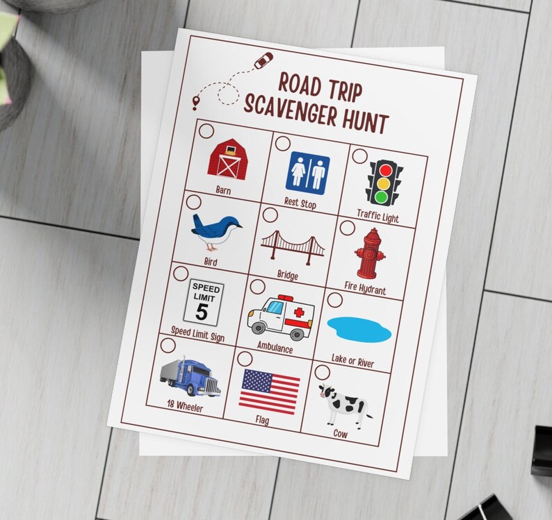 Road Trip Scavenger Hunt, Easy Treasure Hunt, Car Trip Hunt, Car Games ...