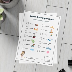 Beach Scavenger Hunt, Treasure Hunt, I Spy Game for Kids, Beach Hunt ...