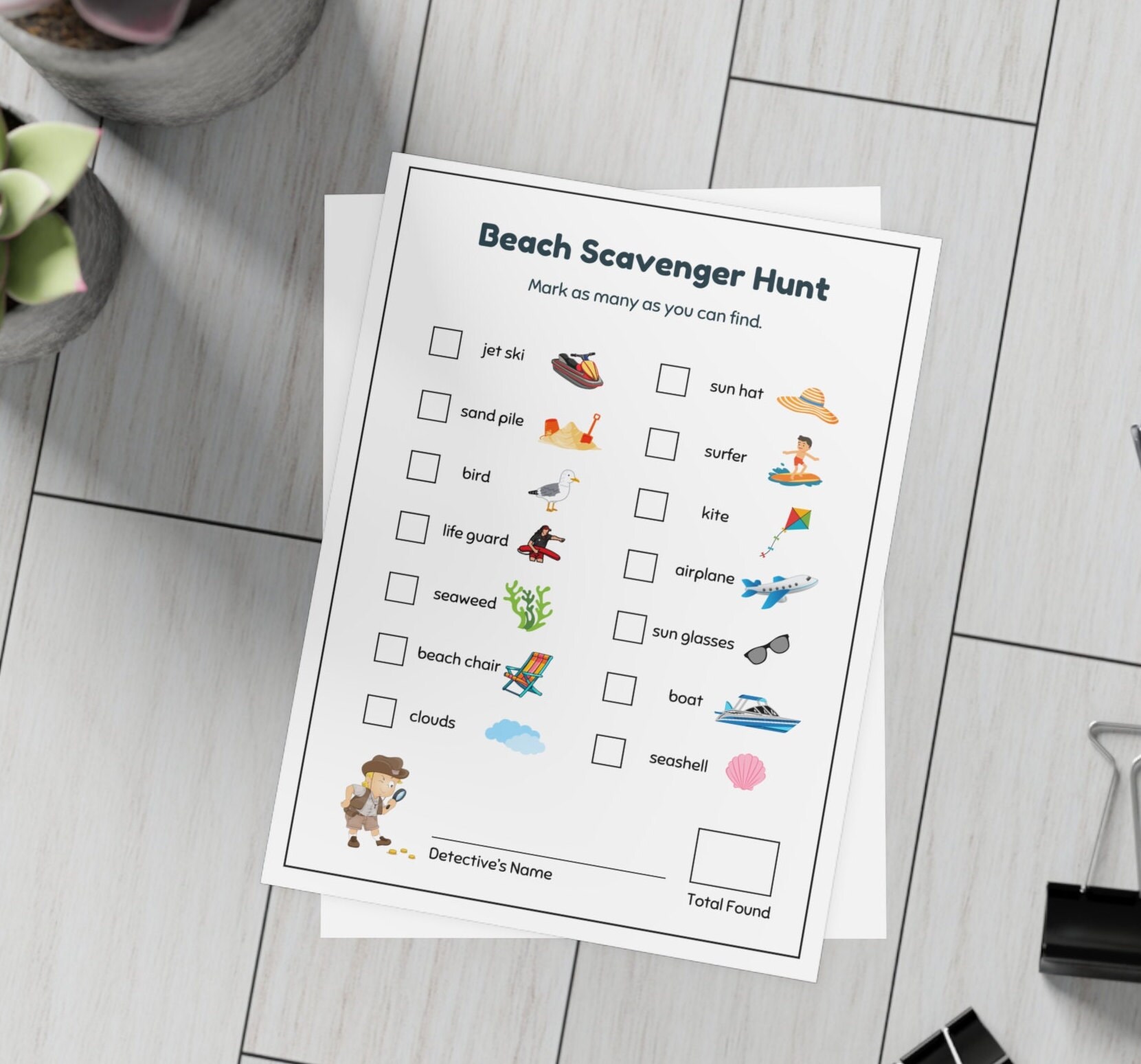 Beach Scavenger Hunt, Treasure Hunt, I Spy Game for Kids, Beach Hunt ...