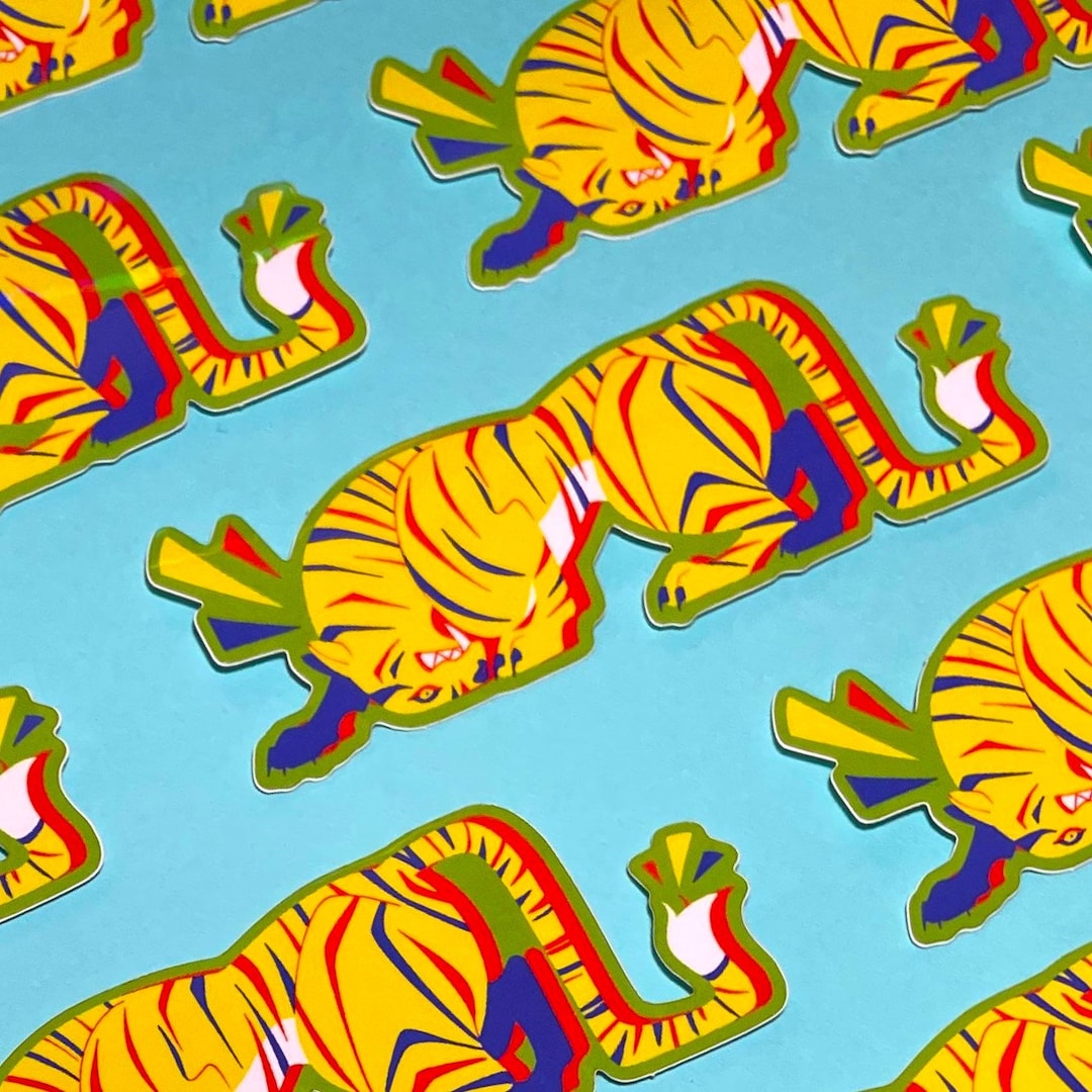 Tiger Vinyl Sticker - Etsy