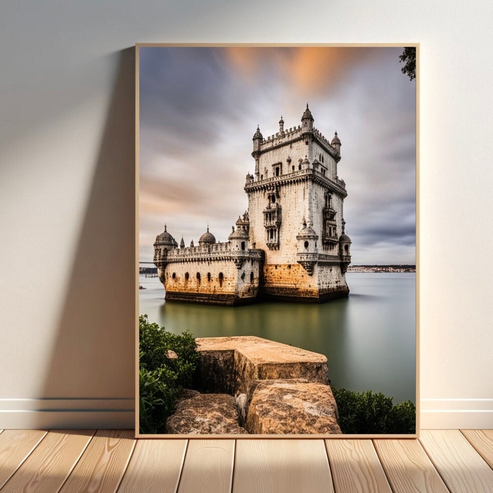 Belem Tower Poster: Iconic Lisbon Landmark Art for Home & Office Decor ...