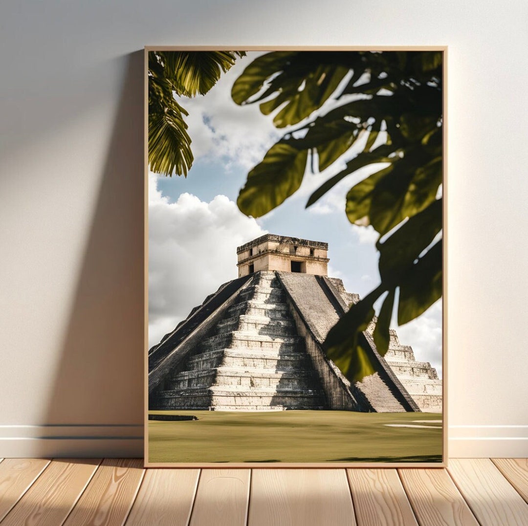 Printable Chichen Itza Digital Download | Mayan Ruins Landscape Wall ...