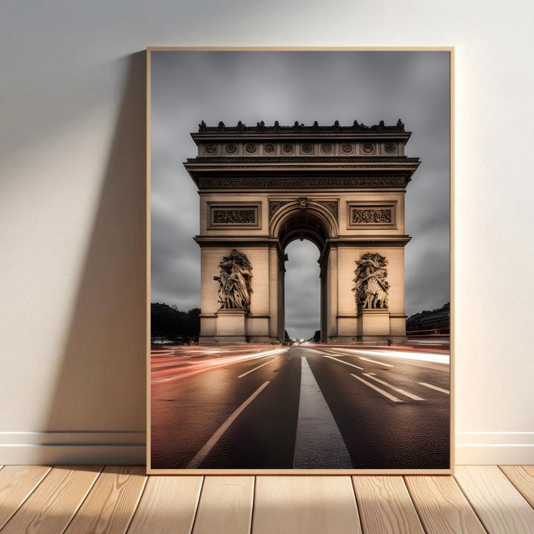 Arc De Triomphe Travel Poster: Paris Landmark Art for Home & Office ...