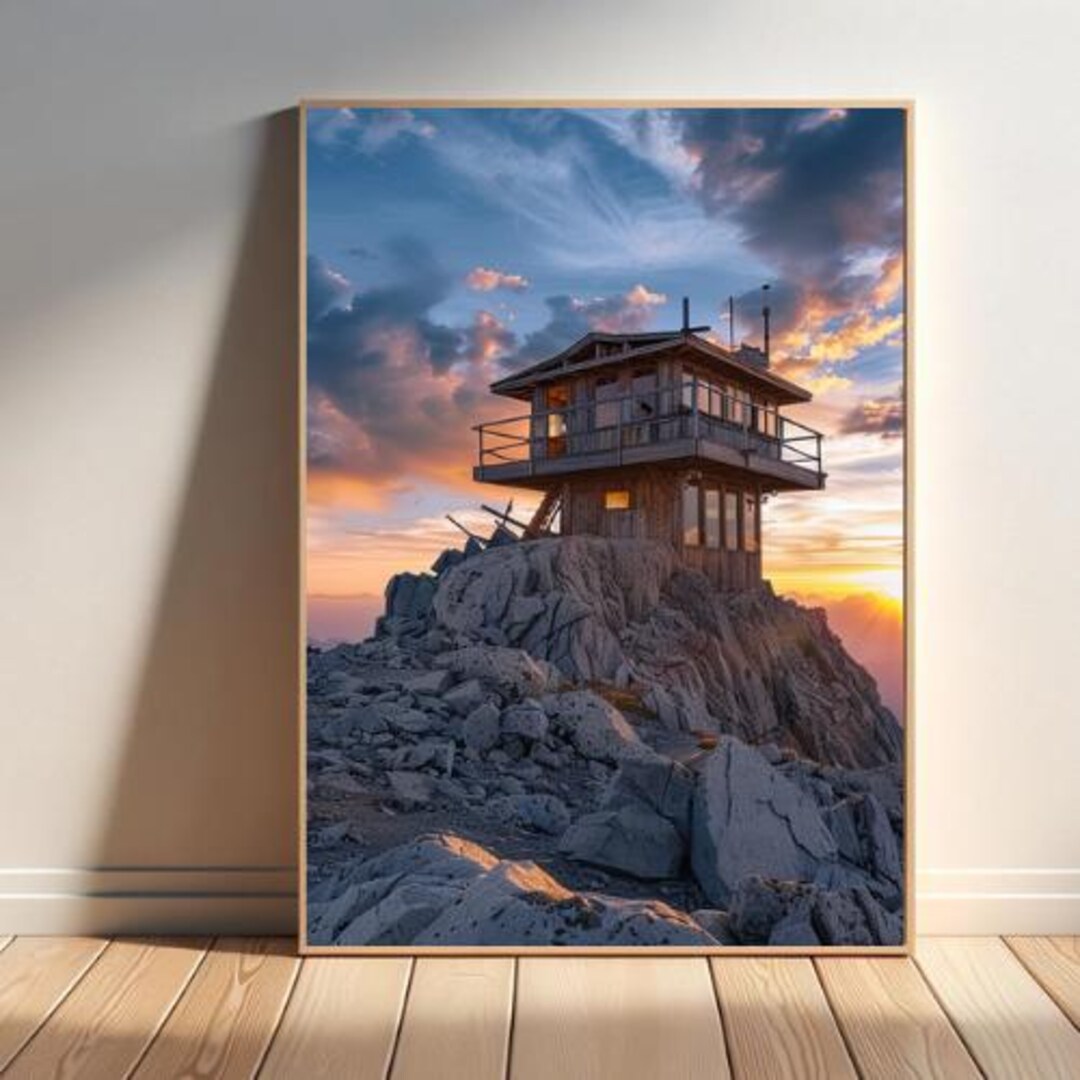 Printable Fire Lookout Digital Download PNW Landscape Wall Art for Home ...
