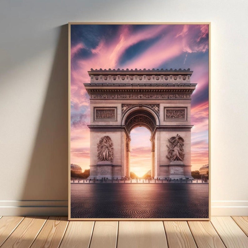 Arc De Triomphe Paris Sunset Photography Print (digital Download) - Etsy