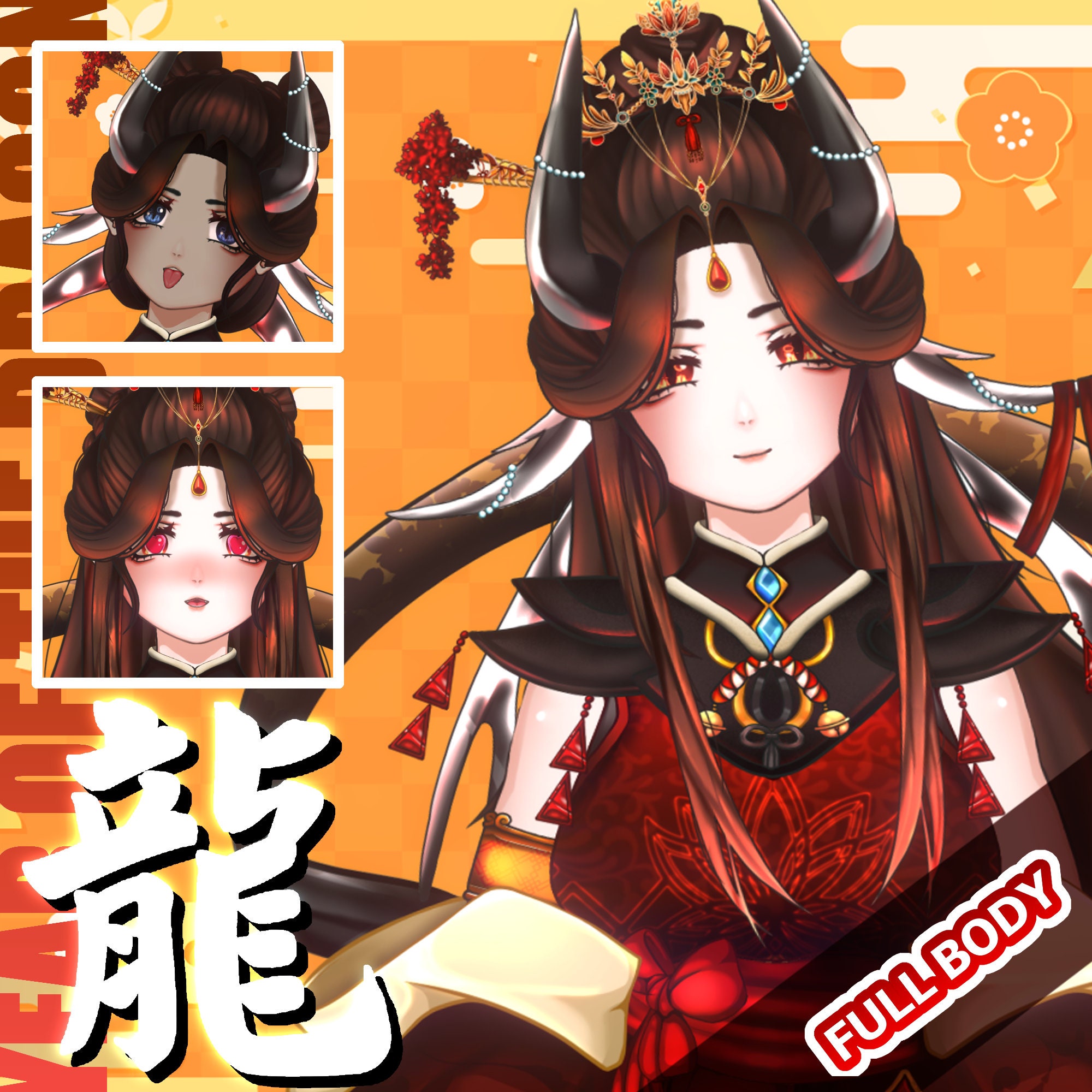Luna Solar Vtuber Model: Chinese New Year Full Body (ready to Use) - Etsy