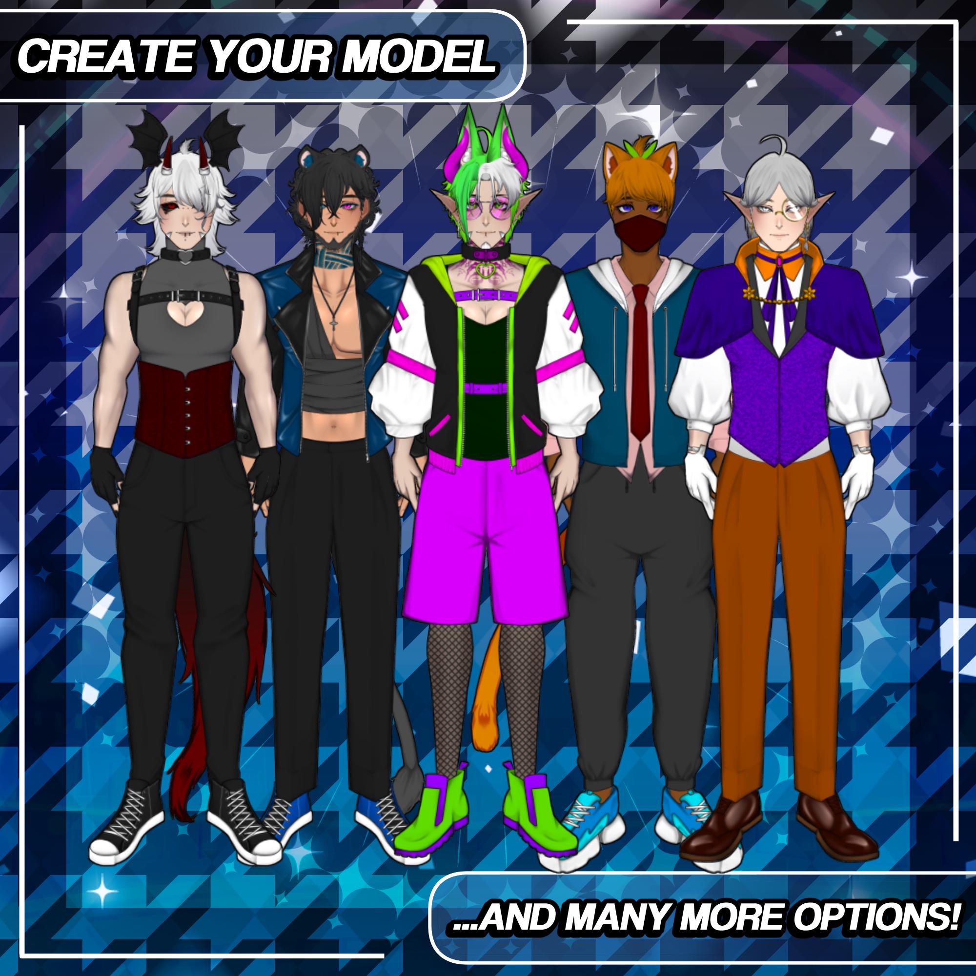 Customizable Male Vtuber Model: 900+ Sliders, Clothes & Facial Options ...