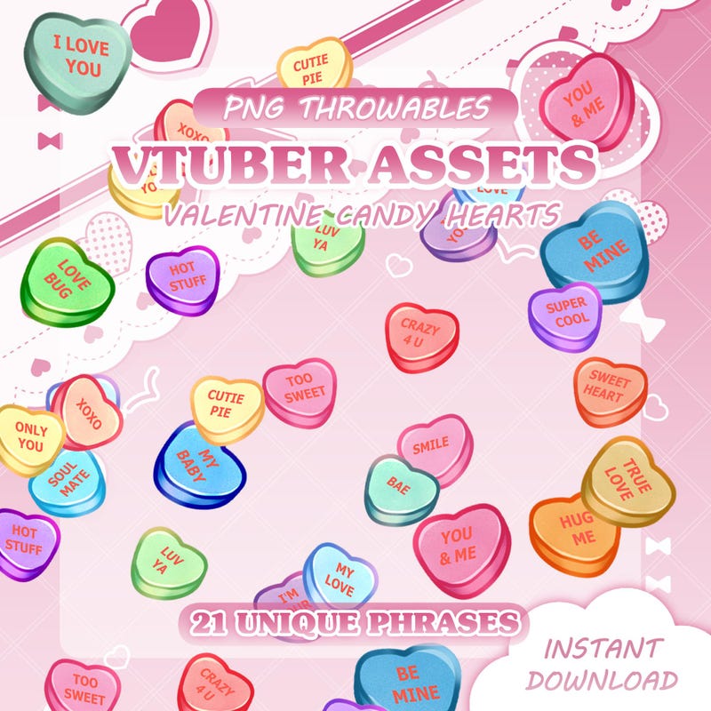 Vtuber Candy Hearts - Etsy
