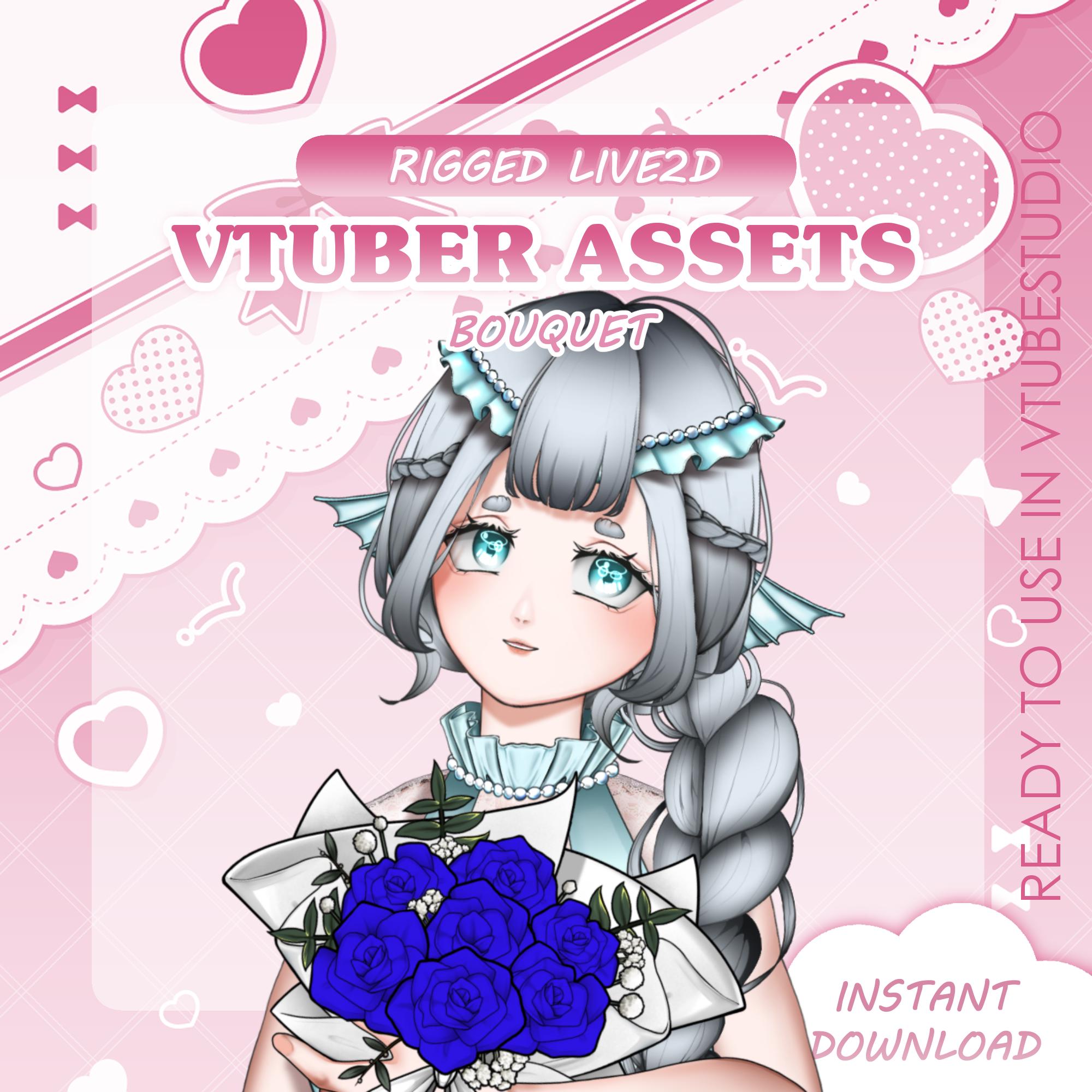 Flower Bouquet Rigged Vtuber Asset | Color Customization | Arm Toggle ...