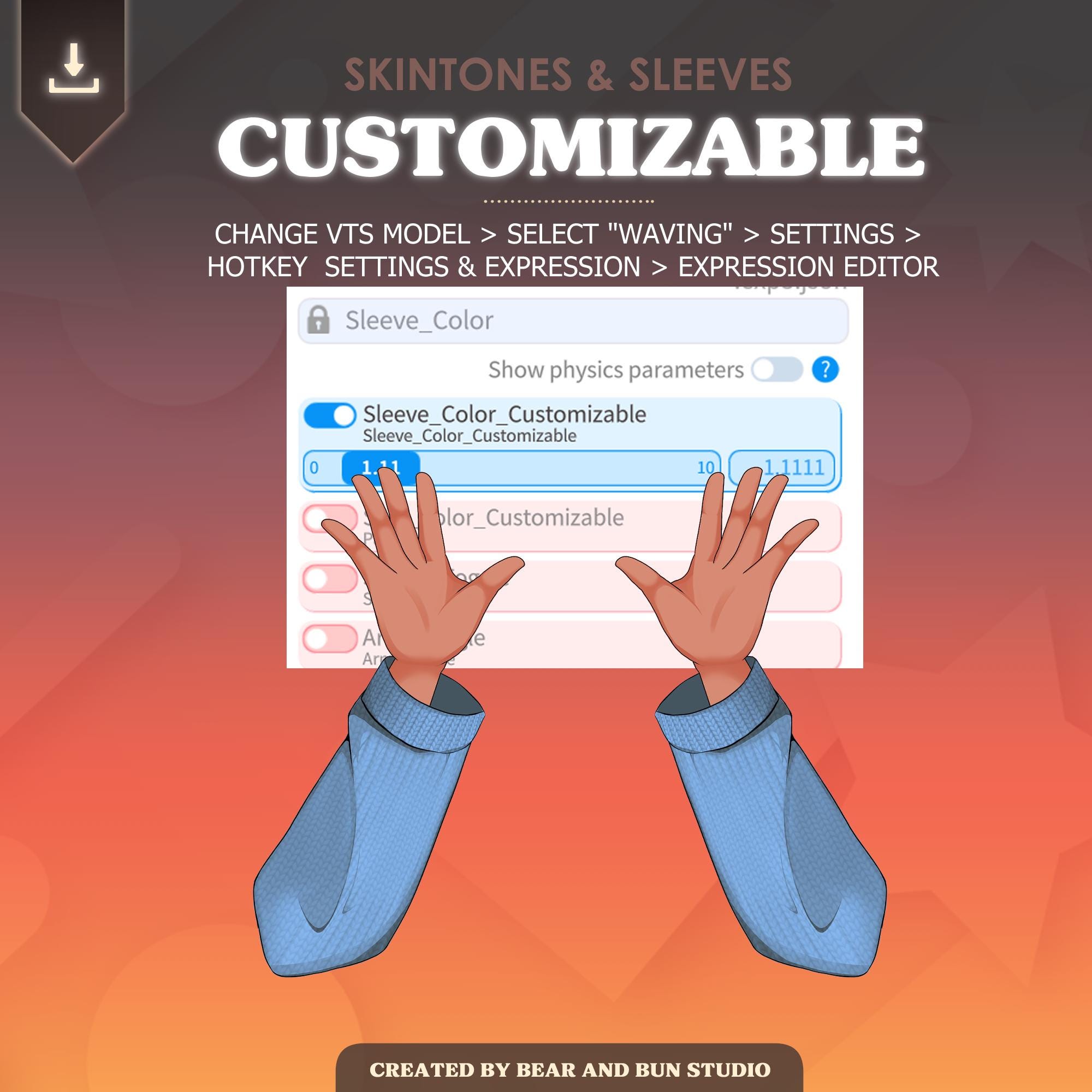 Rigged Waving Hand Vtuber Model: Live2d Item With Toggles - Etsy