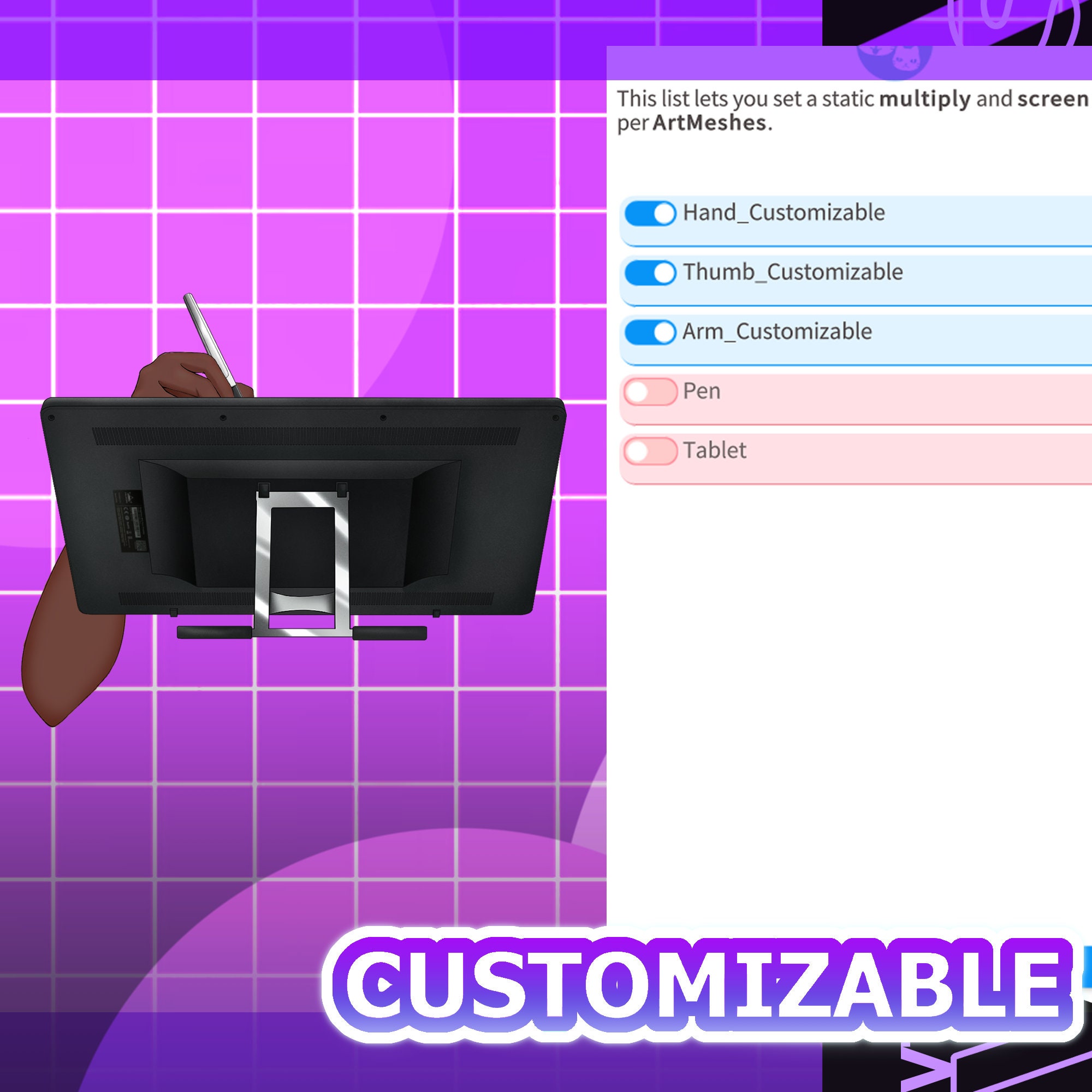 Vtuber Drawing Tablet Asset Tracking for Mouse and Pen Pen Only Toggle ...