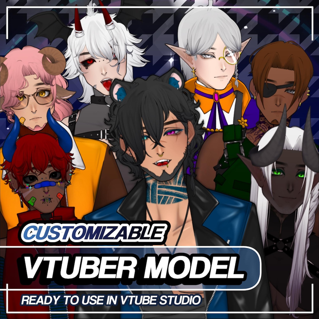 Customizable Male Vtuber Model: 900+ Sliders, Clothes & Facial Options ...